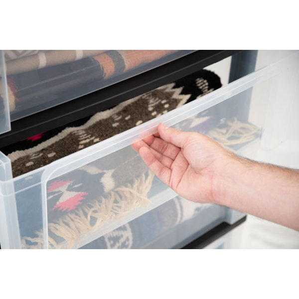 Rebrilliant Kemmerer 4 Drawer Wide Plastic Storage Chest With Casters